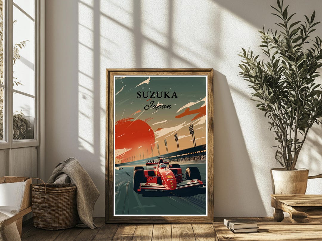 Suzuka Japan F1 Poster, Vintage Ferrari Racing Print, Retro Formula 1 ...