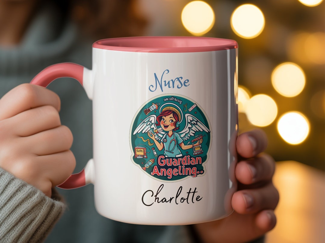 Nurse Guardian Angel Personalised Mug Custom Name Coffee Tea Mug Gift ...
