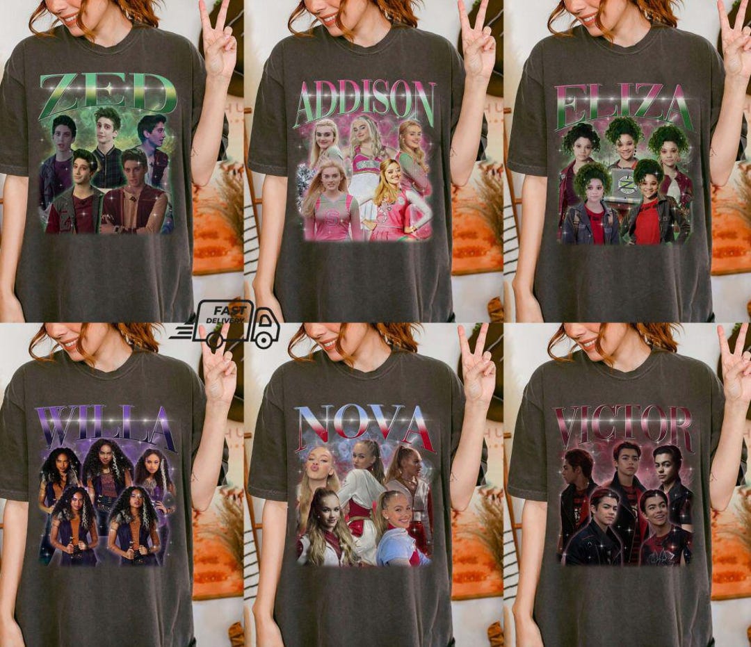 Custom Disney Zombies 4 Character Comfort Colors Shirt, Addison Eliza ...