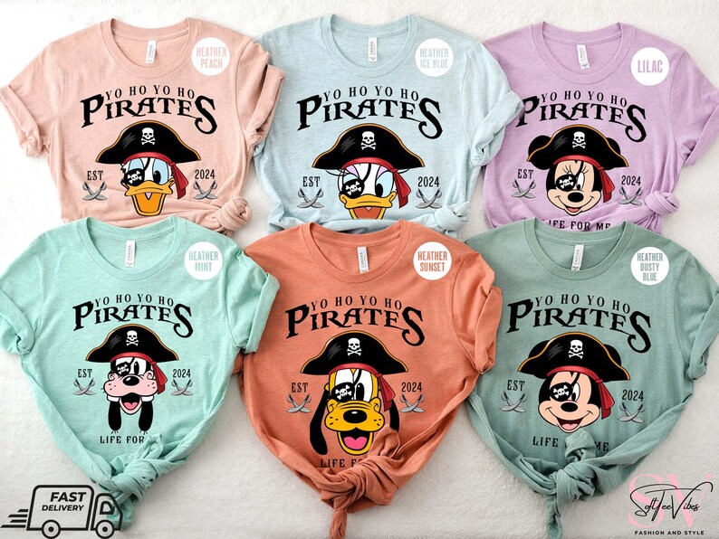 Disney Mickey and Friends Disney Pirate Shirt, Pirates of the Caribbean ...