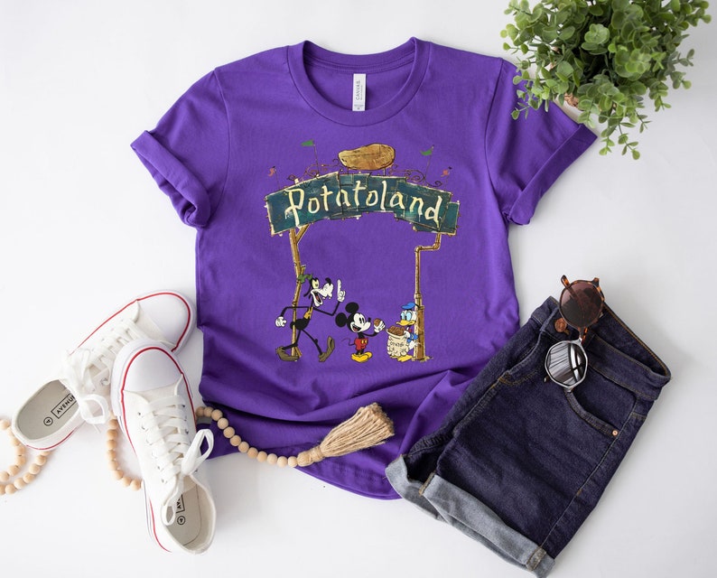Vintage Disney Welcome to Potatoland Shirt, Mickey Goofy Donald T-shirt ...