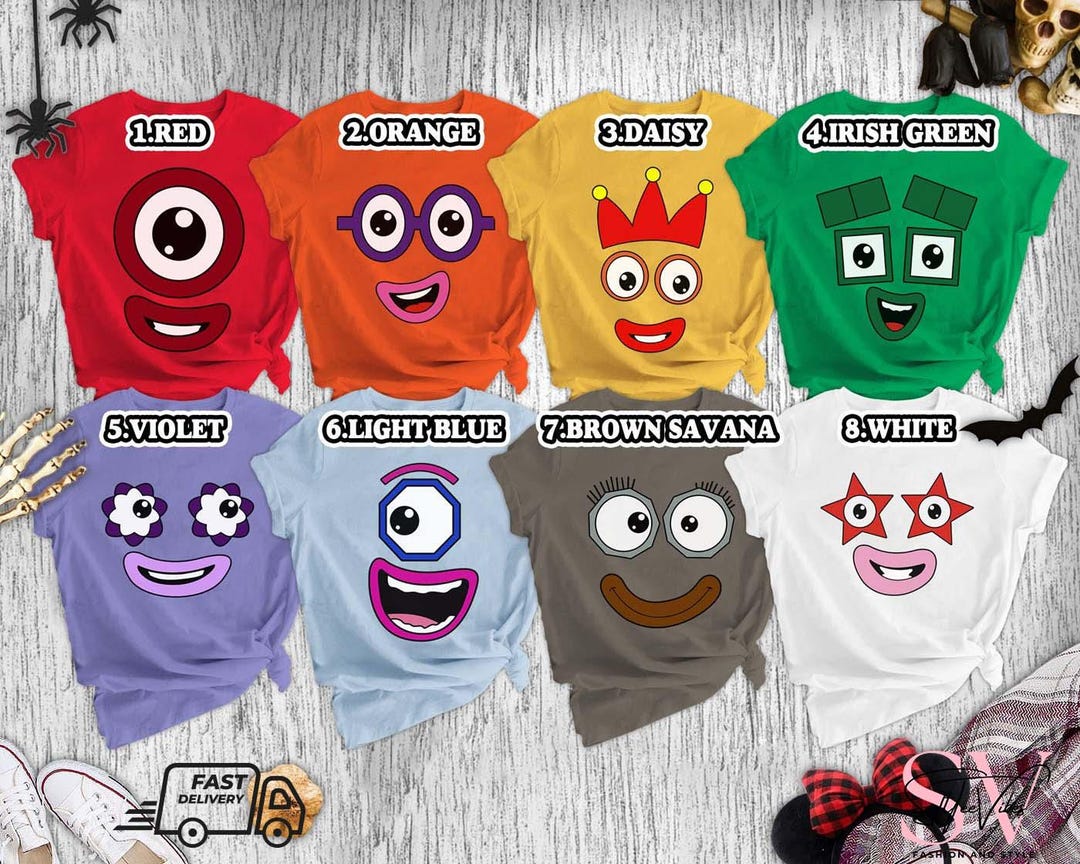 Numberblocks Costume Shirts, Numberblocks Halloween Costume Shirt ...