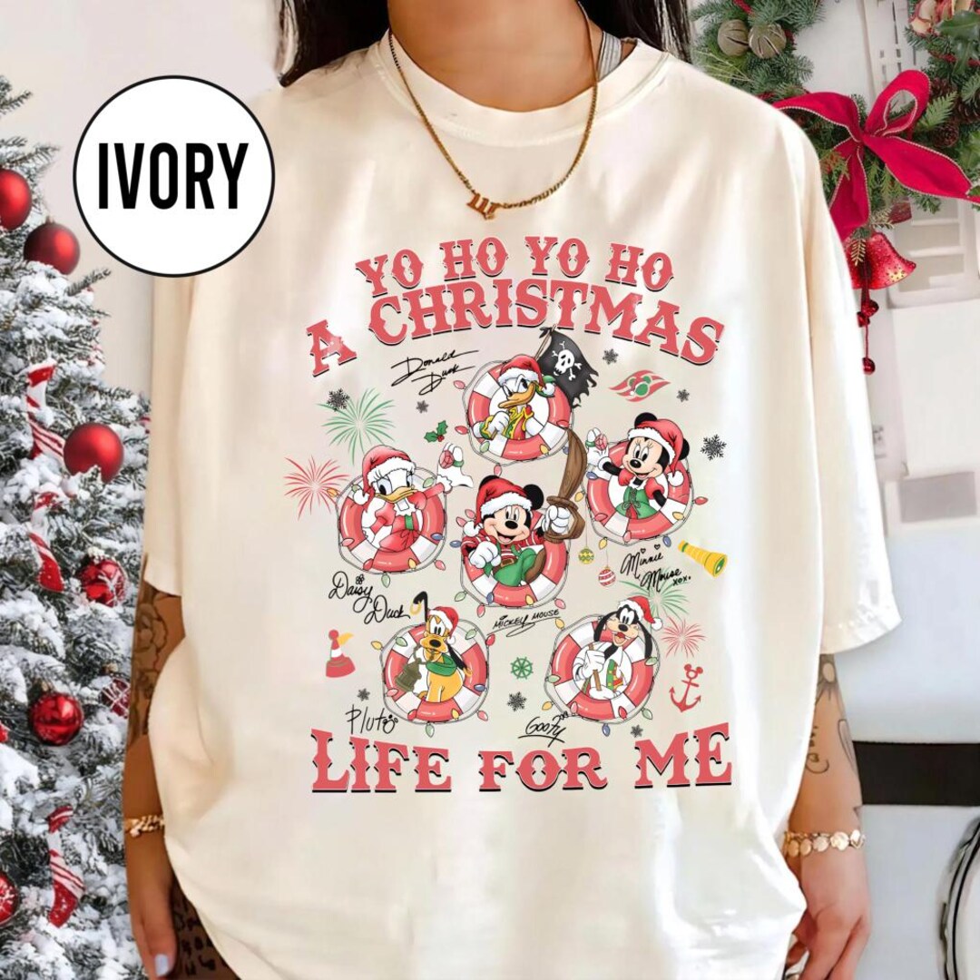 Retro Disney Mickey and Friends Pirates Christmas Lights Shirt, Yo Ho ...