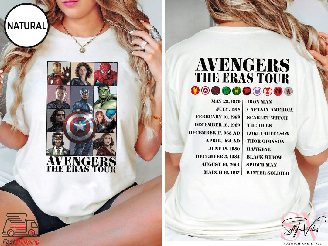 Avengers the Eras Tour Shirt, Avenger MCU Assemble Shirt, Marvel Fan ...