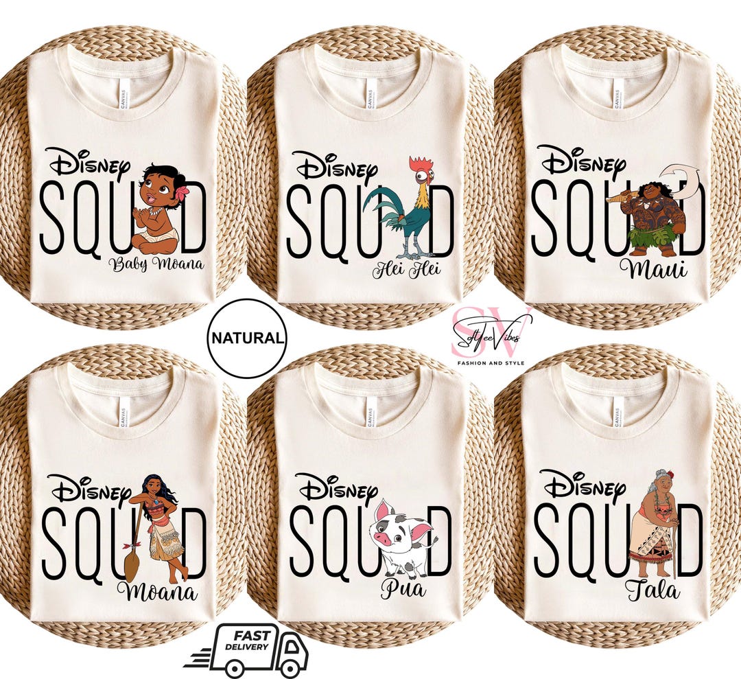 Disney Custom Characters Squad Shirt, Moana Princess Shirts, Disney ...