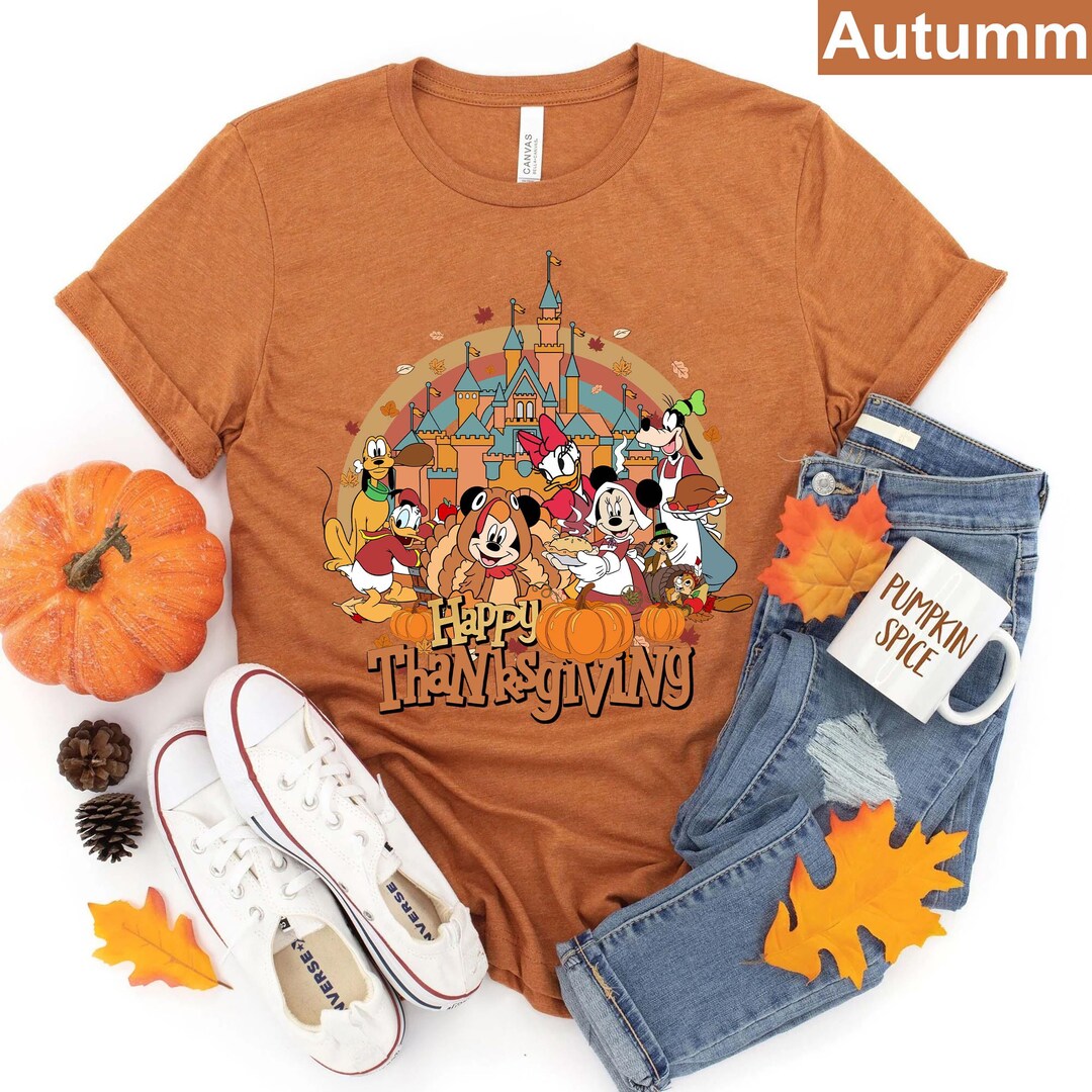 Retro Disney Thanksgiving Shirt, Mickey and Friends Fall Tee, WDW Magic ...