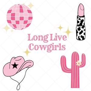Cowgirl Bundle SVG PNG, Rodeo, Western SVG, Disco Cowgirl, Pink Cowgirl ...