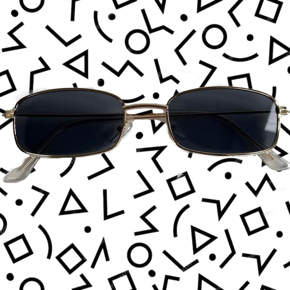 Vintage Rectangle Retro Sunglasses 90s Style- Women and Men - Etsy