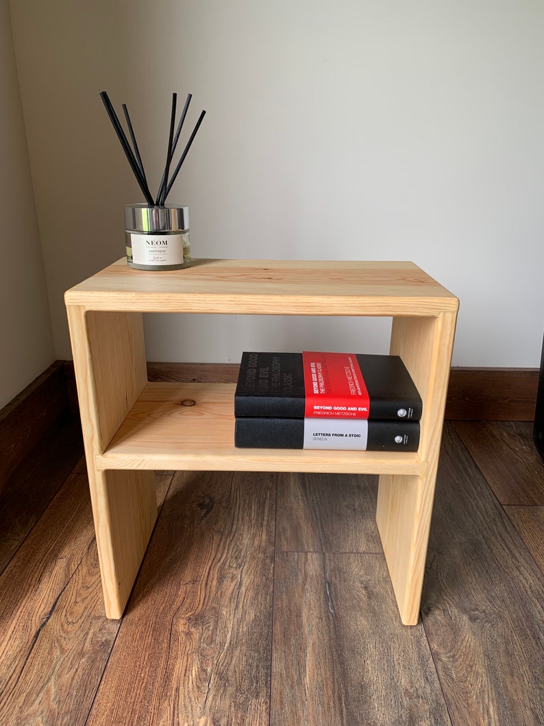 Contemporary Lightwood Side Table Bedside Table C Shape Side Table ...