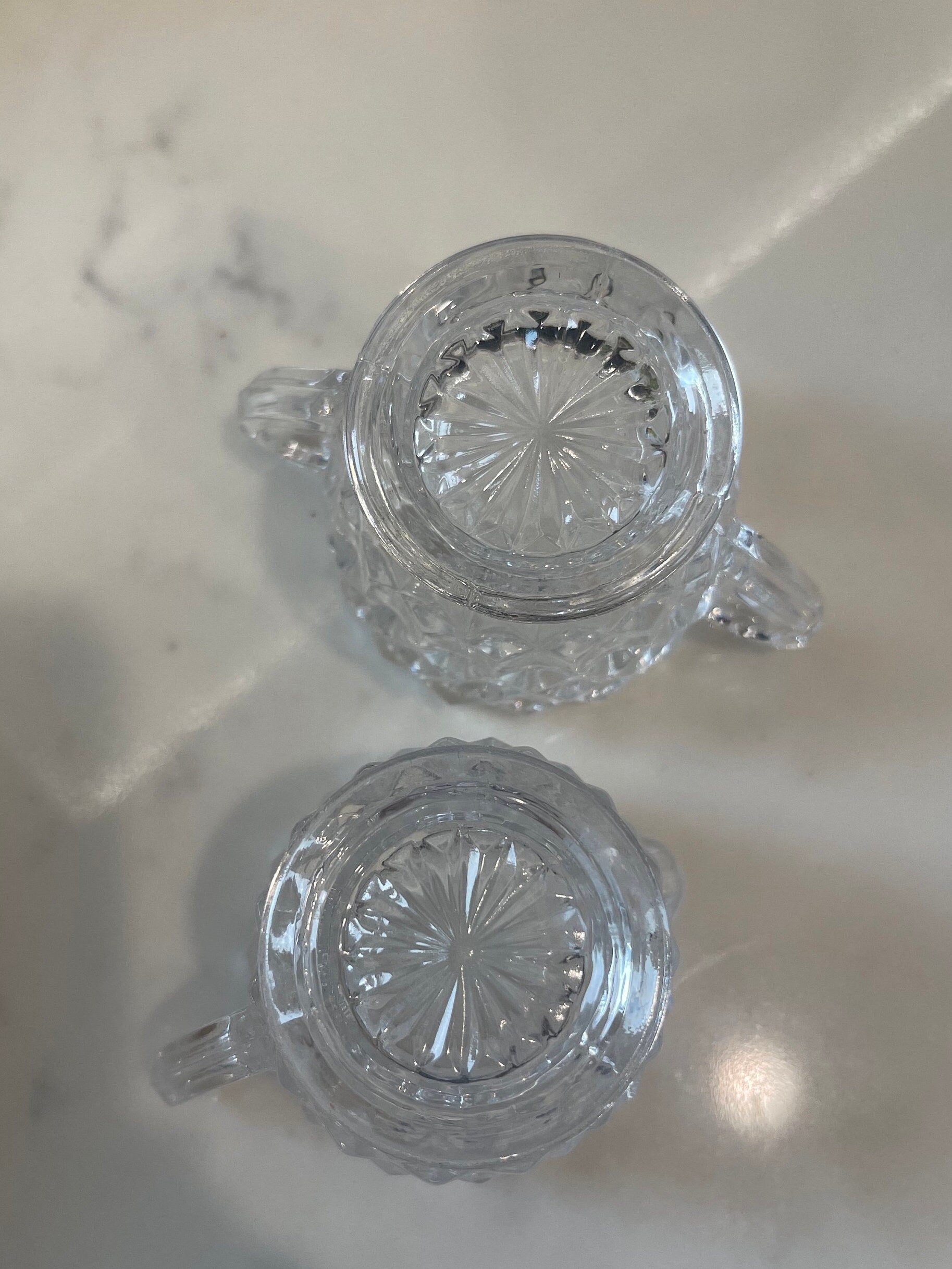 Clear Fostoria American Cream and Sugar Set Heavy, Antique, Thick ...