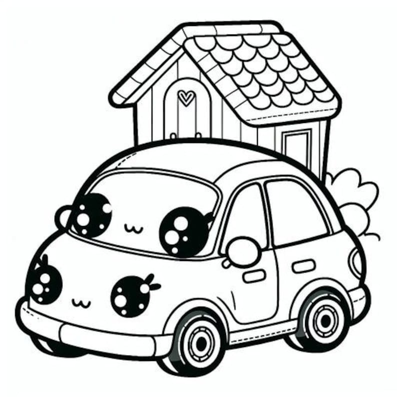 Cute Cars Coloring Pages 20 Digital Printable PDF Sheets for Young ...