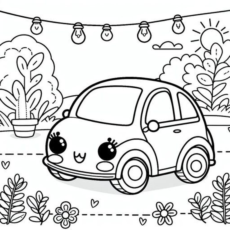 Cute Cars Coloring Pages 20 Digital Printable PDF Sheets for Young ...