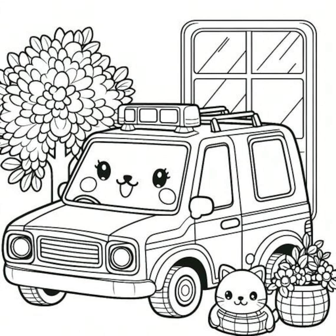 Cute Cars Coloring Pages 20 Digital Printable PDF Sheets for Young ...