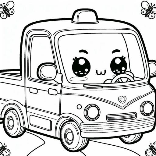 Cute Cars Coloring Pages 20 Digital Printable PDF Sheets for Young ...
