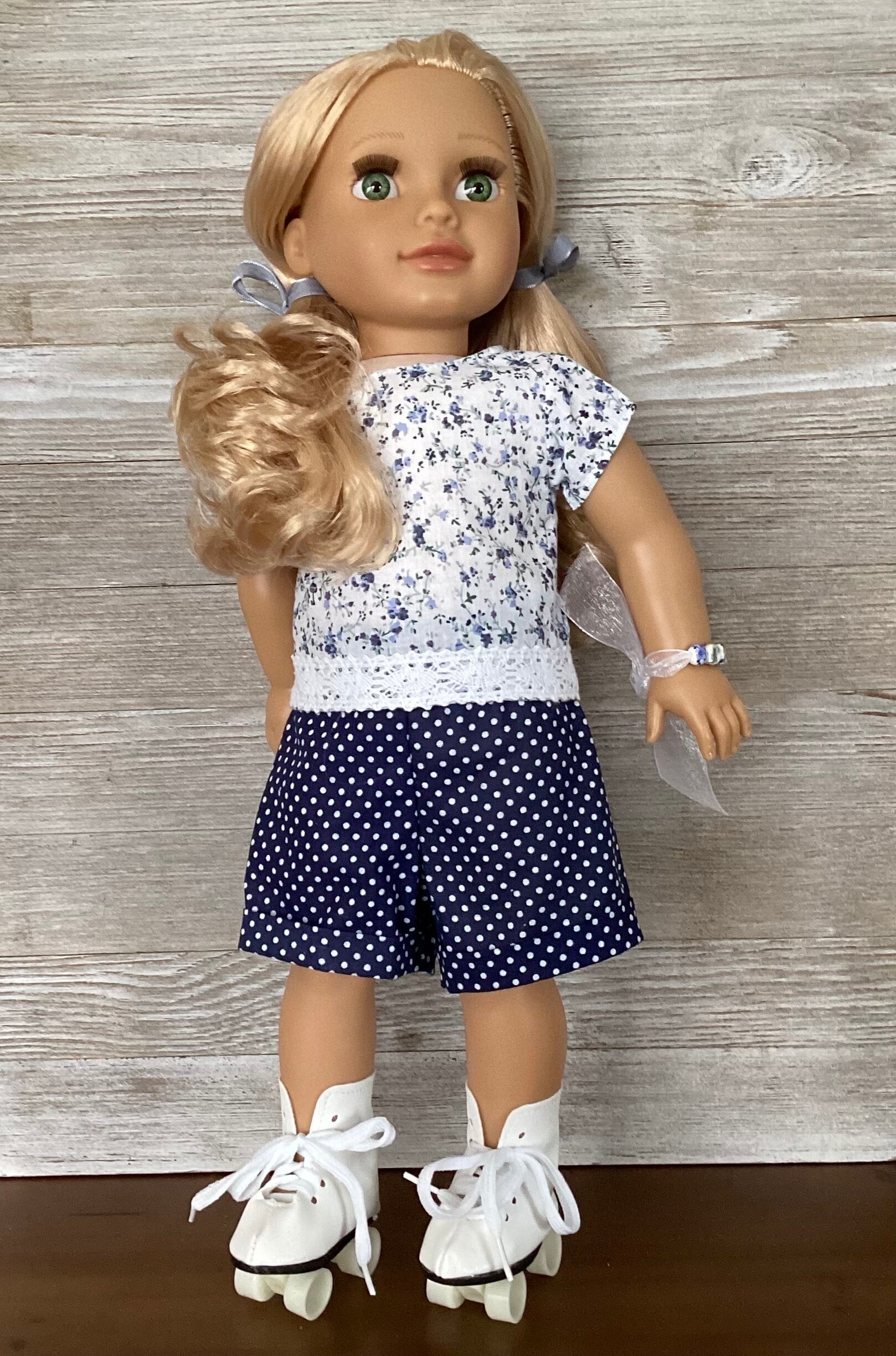 Navy Blue and White Polka-dots Shorts and Floral Top - Etsy