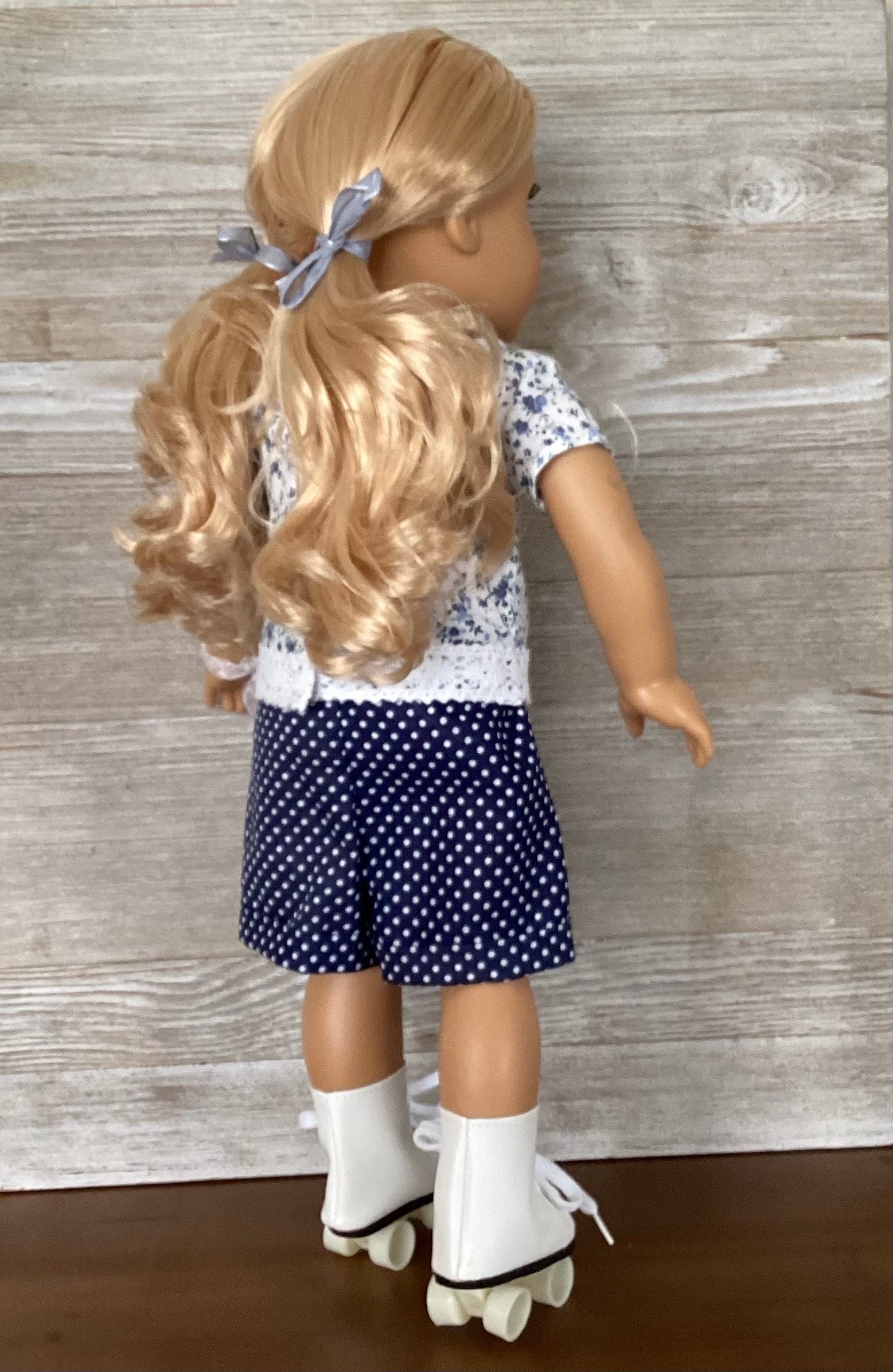 Navy Blue and White Polka-dots Shorts and Floral Top - Etsy