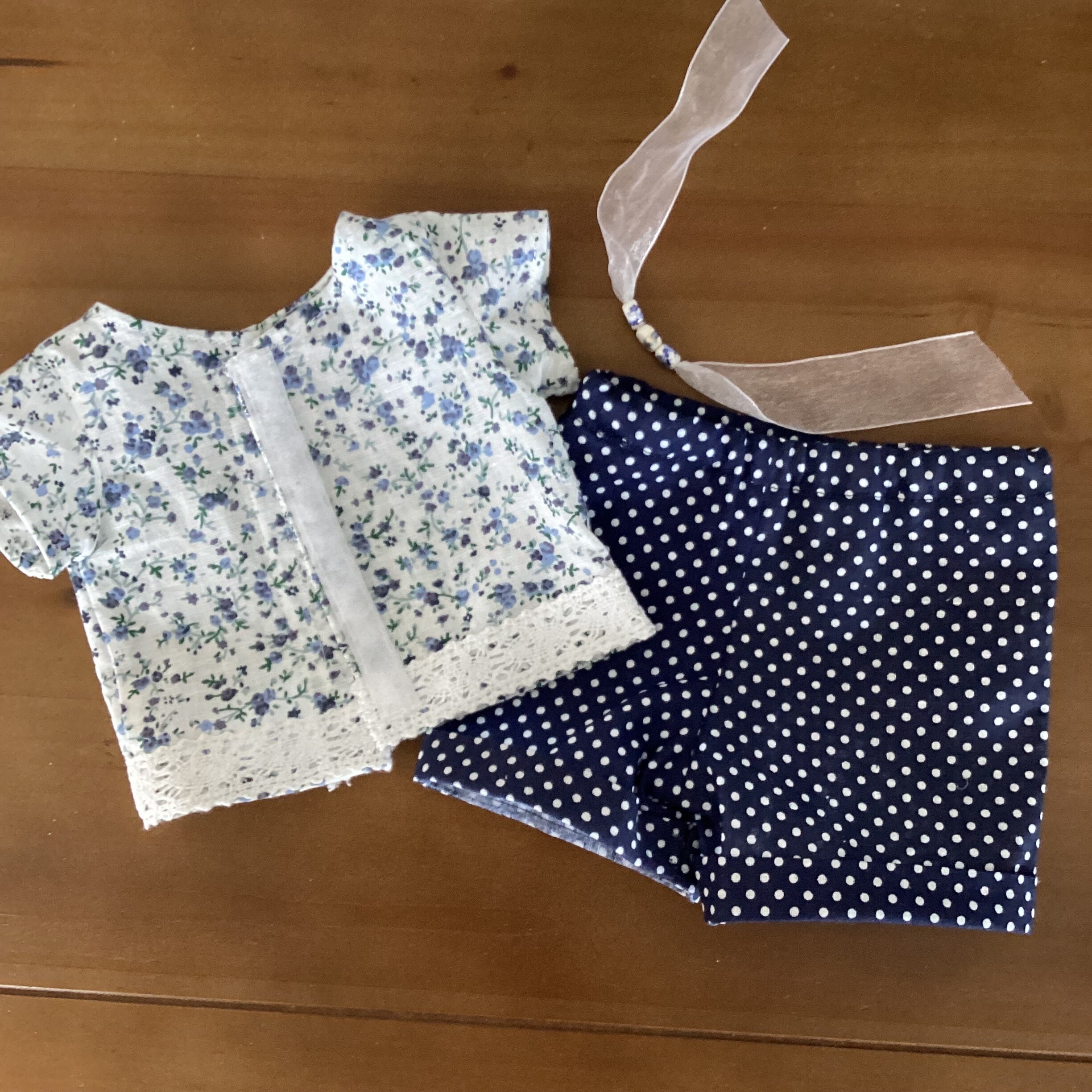 Navy Blue and White Polka-dots Shorts and Floral Top - Etsy