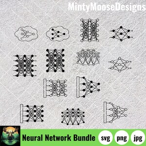 Neural Network Bundle SVG, JPG, PNG, Neural Network Diagram, Icon ...