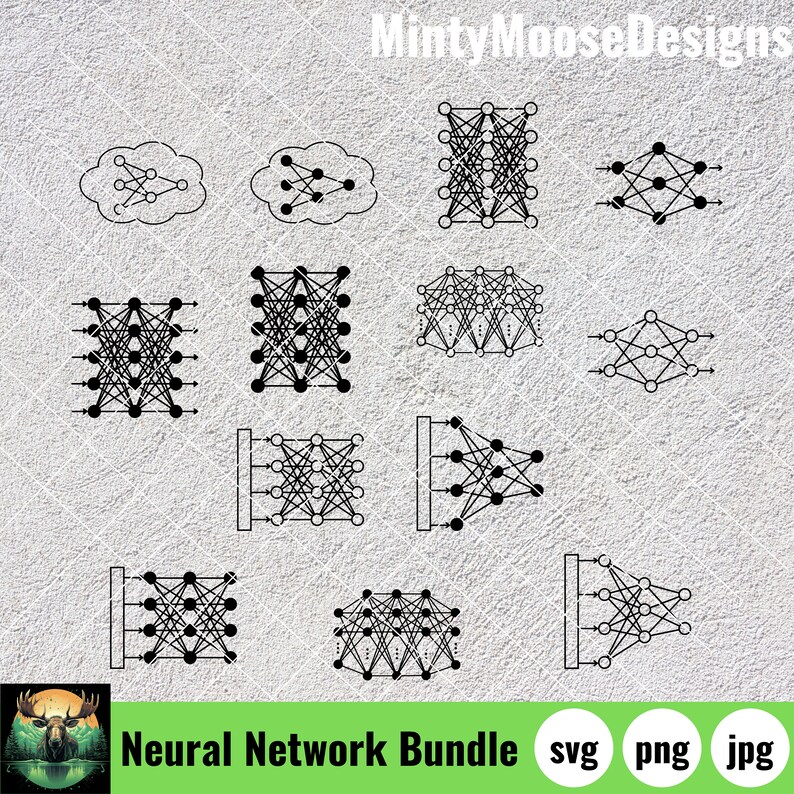 Neural Network Bundle - SVG, JPG, PNG, Neural Network Diagram, Icon ...