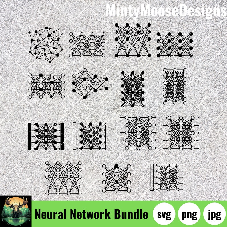Neural Network Bundle - SVG, JPG, PNG, Neural Network Diagram, Icon ...