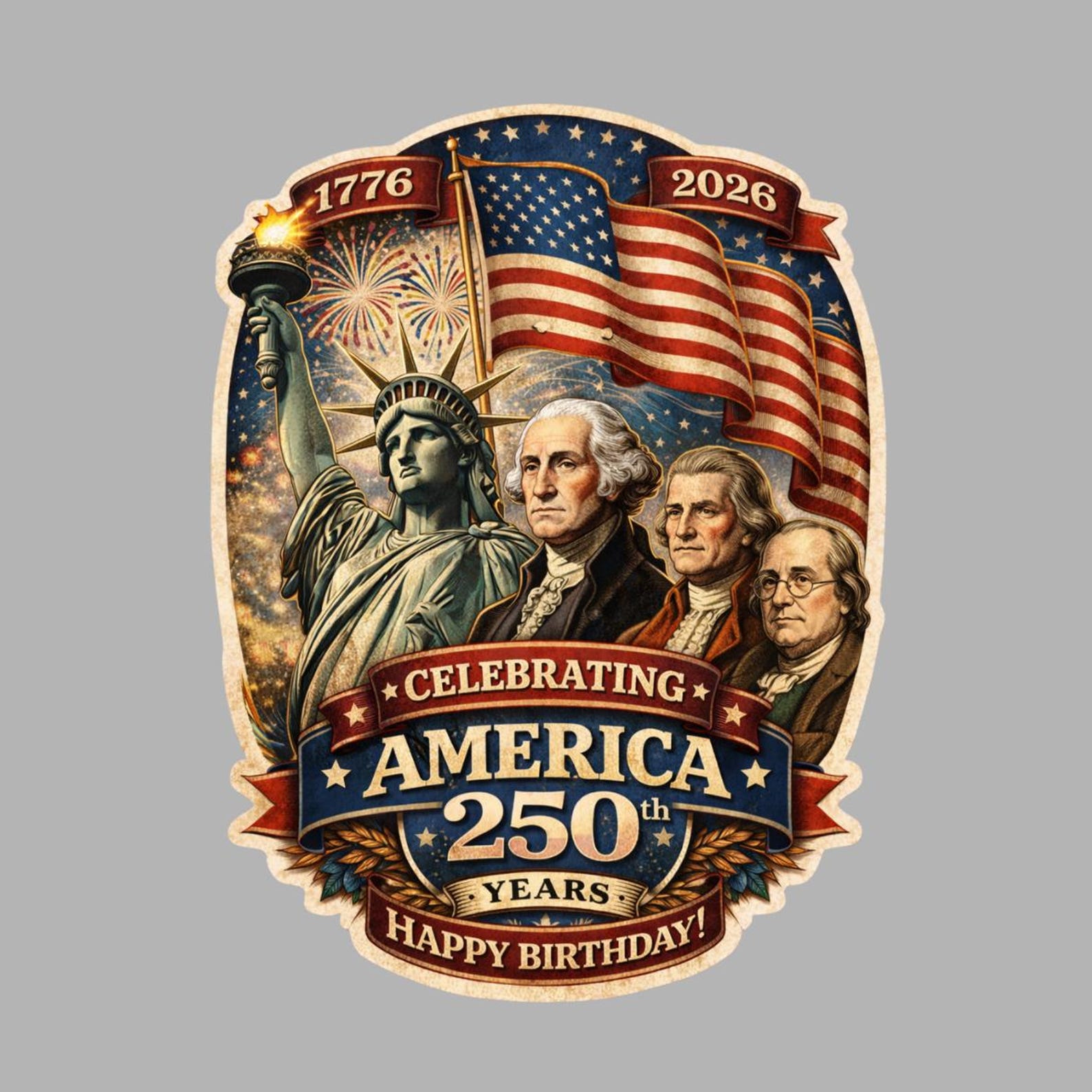 America 250th Birthday Sticker – 1776–2026 Patriotic USA Vinyl Decal - Etsy
