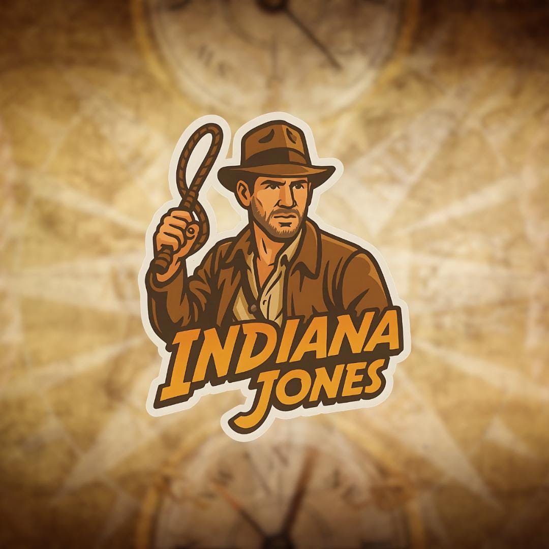 Indiana Jones Themed Sticker – Adventure Aesthetic, Treasure Map Style ...