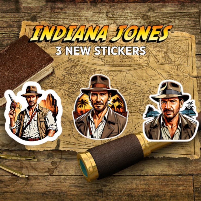 Indiana Jones Cartoon Sticker Collection #1 - Indiana Jones - Adventure ...