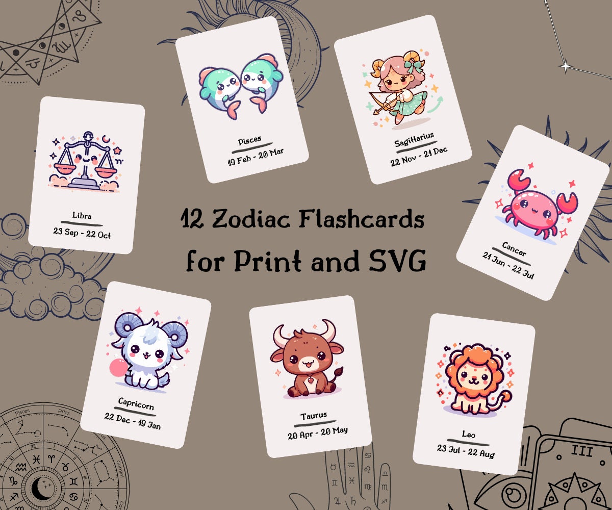 Zodiac flashcards 60 photos - Astrologytoyou.com