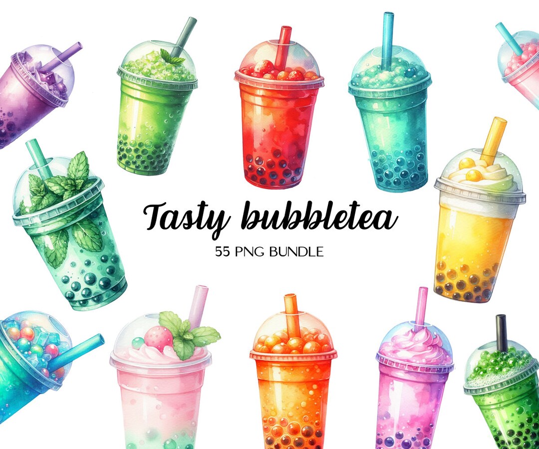 Bubble Tea Clip Art Collection Vibrant Drink Illustrations for Tea ...