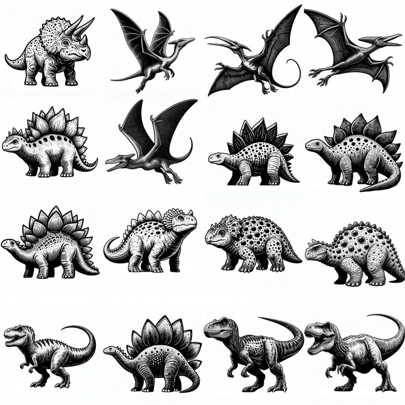 Clipart Transparent Background Dinosaur T-rex Bundle, Cute Dino PNG Art ...