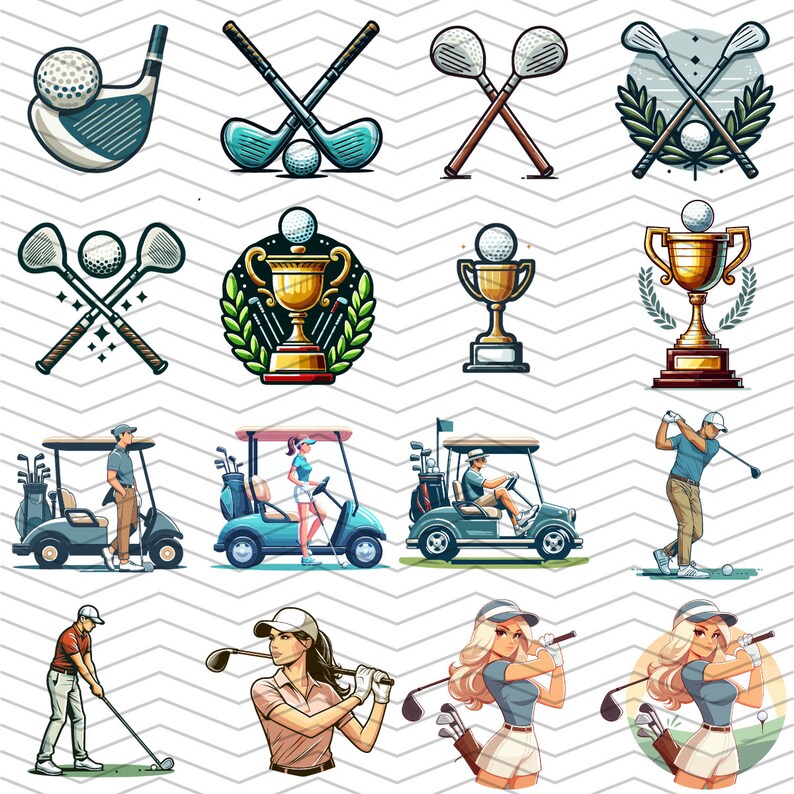 Golf SVG Clipart Bundle - Vector Design Set for T-shirts, Cricut ...