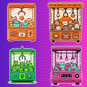 Cute Kawaii Claw Machine Stickers Digital Download, Instant Download ...