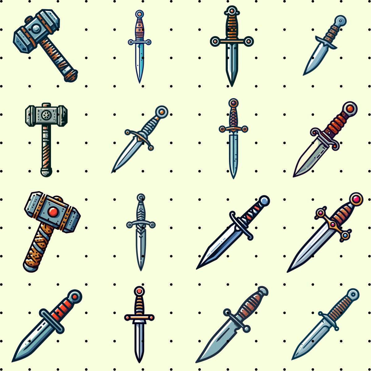 Medieval Weapon Clipart Set Viking Axe, Sword, Shield Vectors Perfect ...