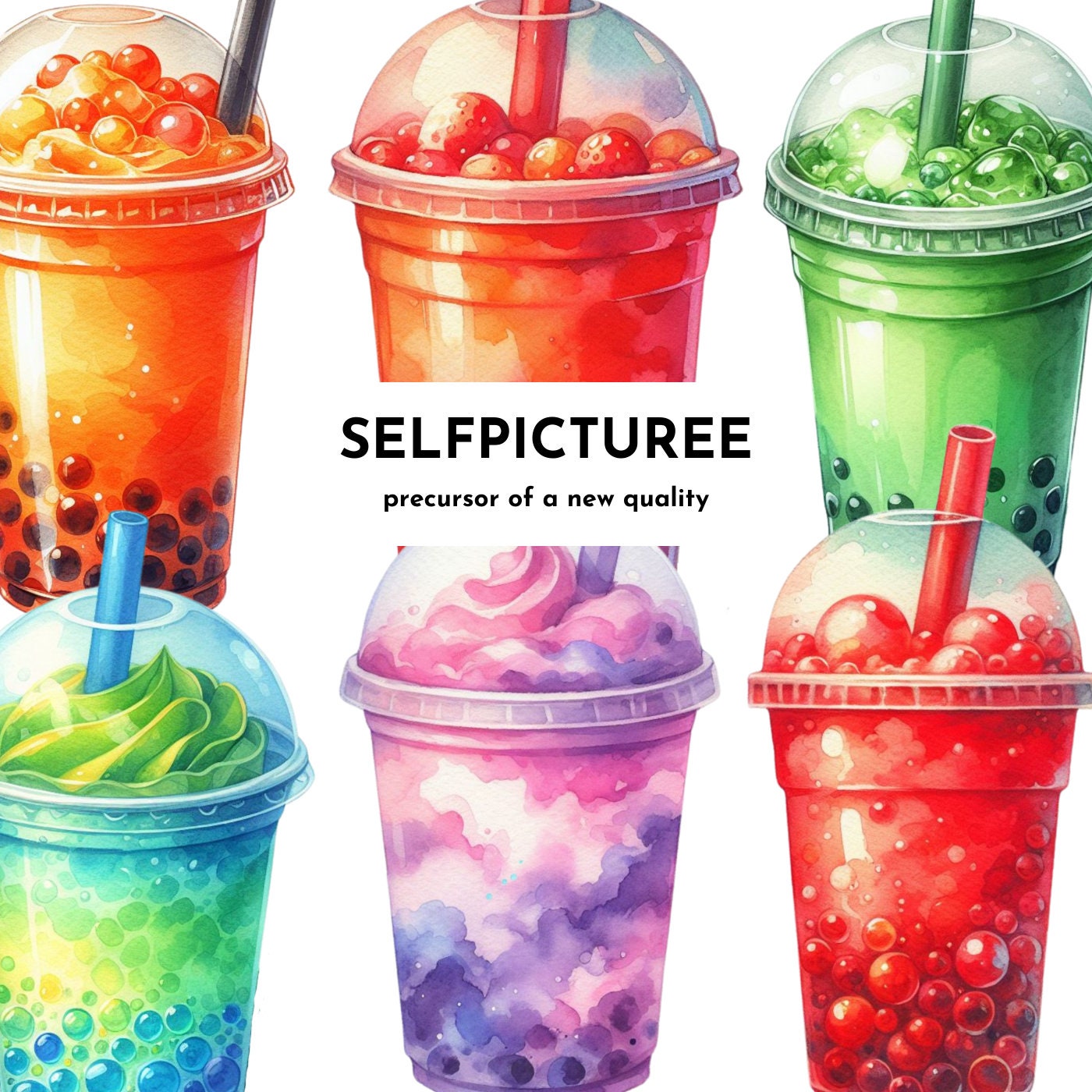 Bubble Tea Clip Art Collection Vibrant Drink Illustrations for Tea ...
