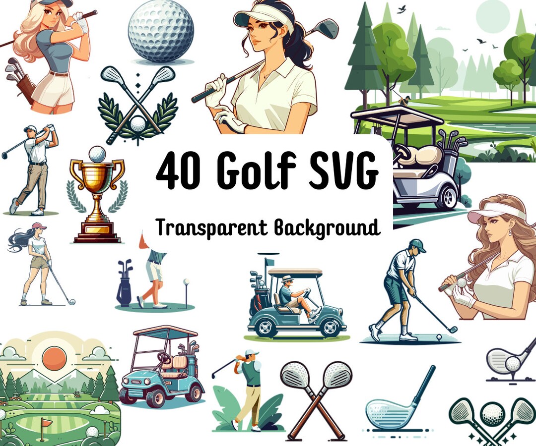 Golf SVG Clipart Bundle - Vector Design Set for T-shirts, Cricut ...