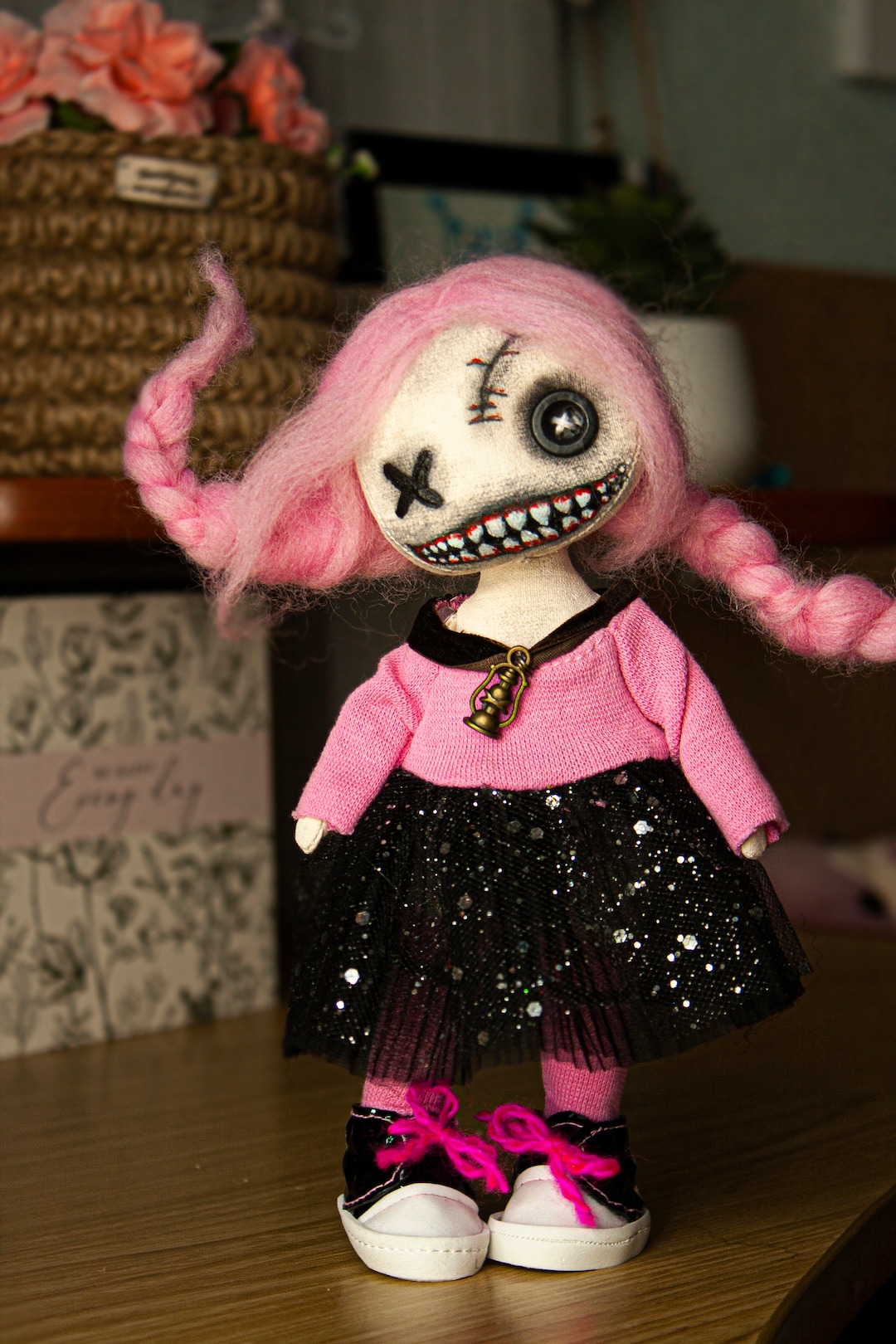 OOAK Gothic Creepy Cute Rag Doll Witch, Voodoo Doll, Doll Button Eyes ...