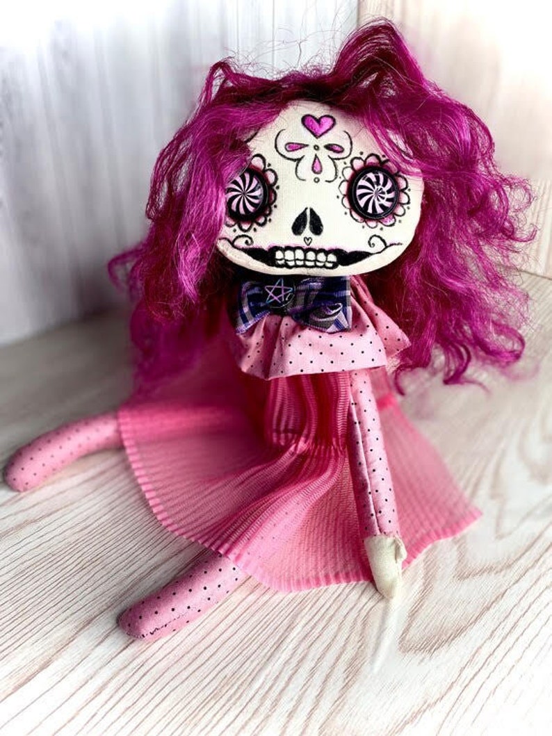 Creepy Cute Goth Cloth Doll Rosalia. Handmade Dia De Los Muertos ...