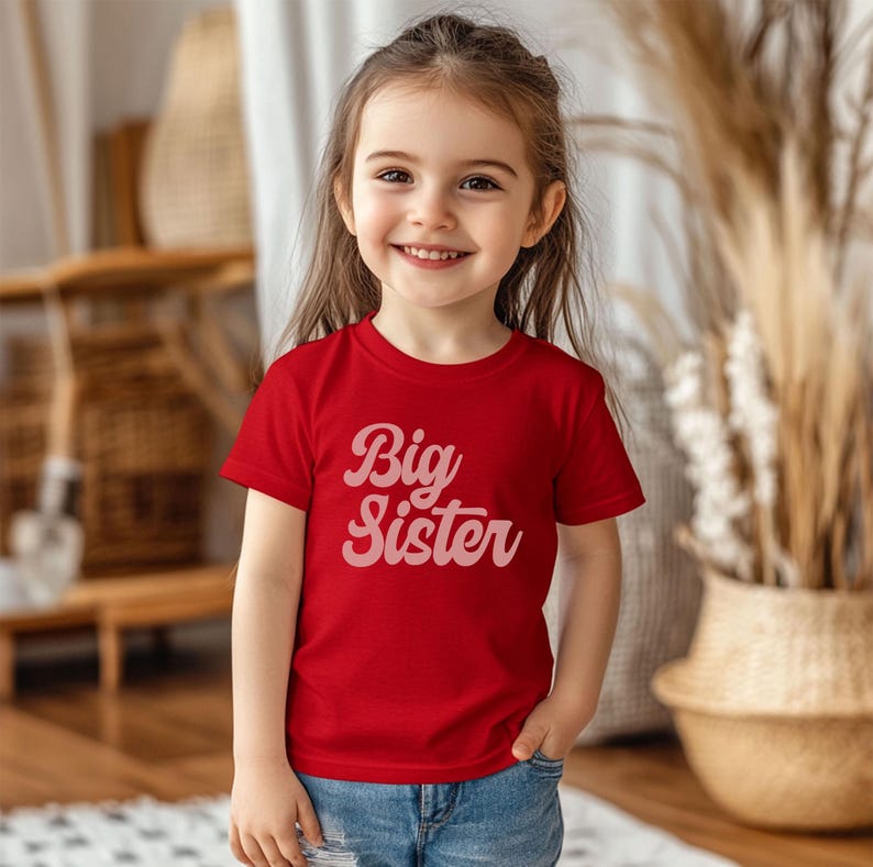 Camiseta con el texto deseado, por ejemplo, "hermana mayor", "hermana ...