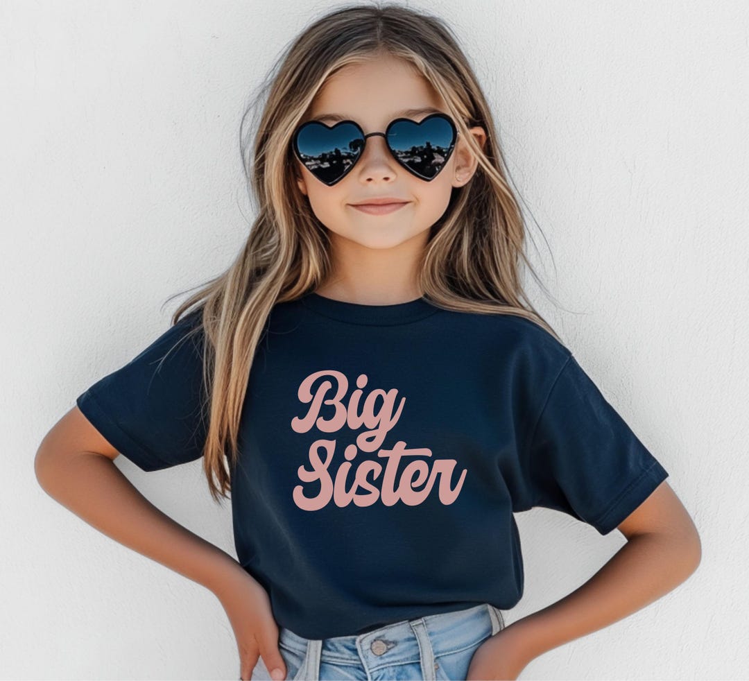 Camiseta con el texto deseado, por ejemplo, "hermana mayor", "hermana ...