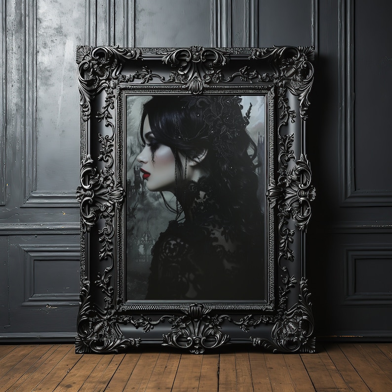Black Widow Poster Gothic Vintage Wall Art Aesthatic Girl Decadent Goth ...