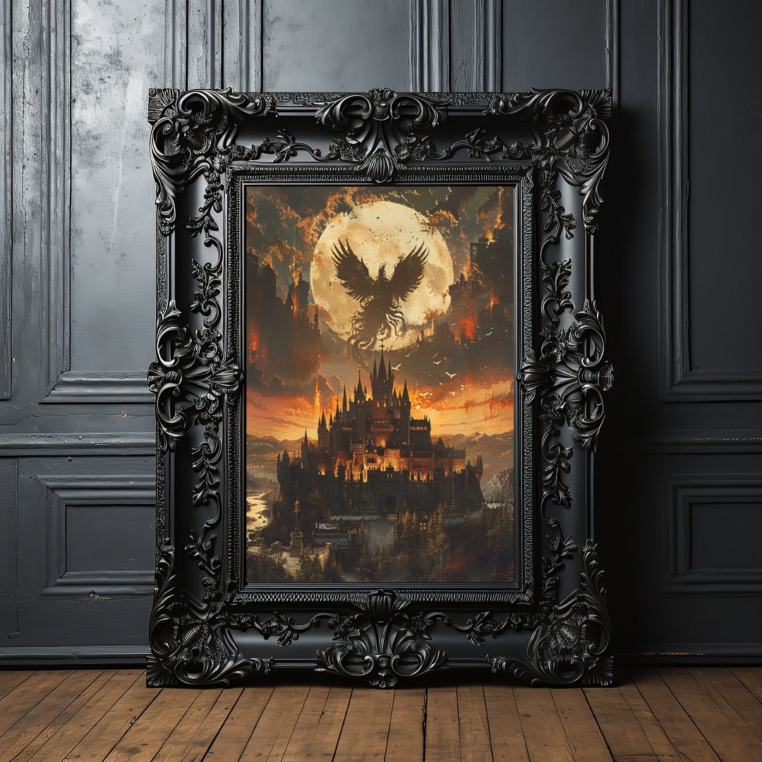 Phoenix Castle Poster Goth Vintage Wall Art Decadent Goth Decoration ...