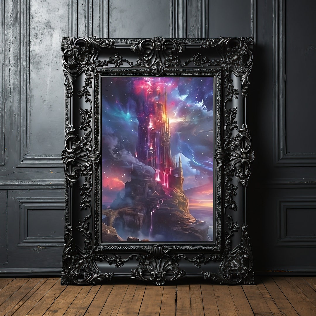 Wizard Tower Poster Gothic Vintage Wall Art Aesthatic Galaxy Decadent ...