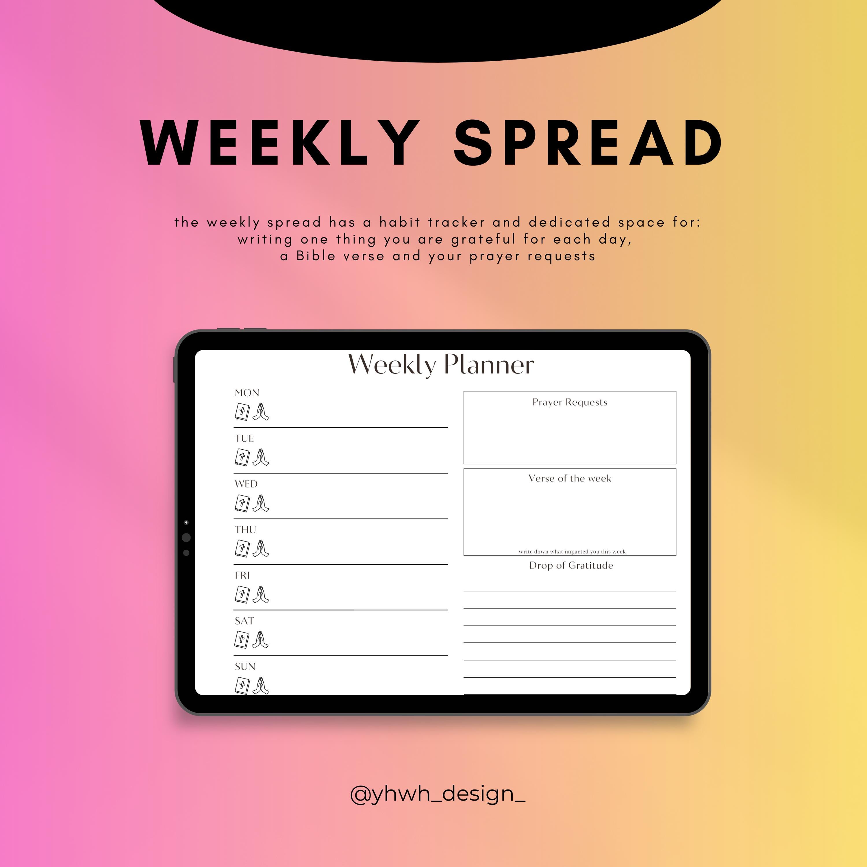 Christian Digital Planner | Undated Digital Daily Planner | Landscape ...