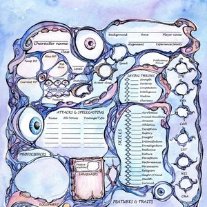 Dnd 5e Warlock Character Sheet / Fillable PDF Digital Download / Dungeon and Dragons Gifts ...