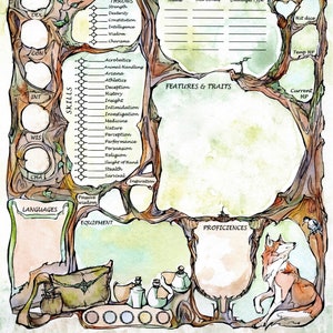Tree of Life Character Sheet Interactive PDF Printable for Your Dnd ...