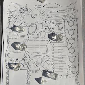 Dnd 5e Dragon Character Sheet / Printable Fillable PDF / Dungeon and ...