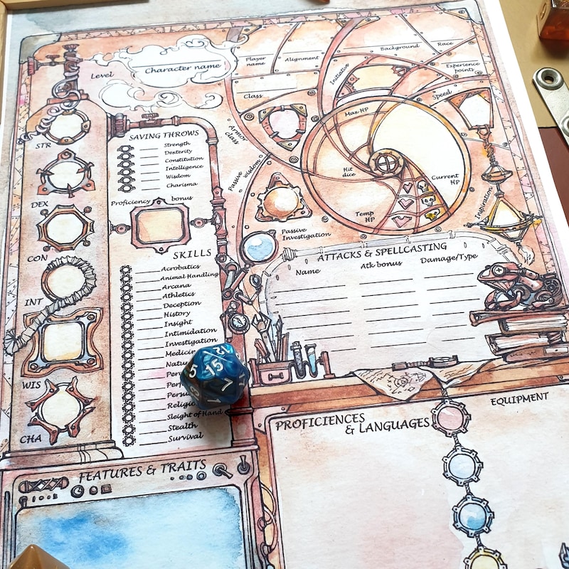 Steampunk Character Sheet - Etsy