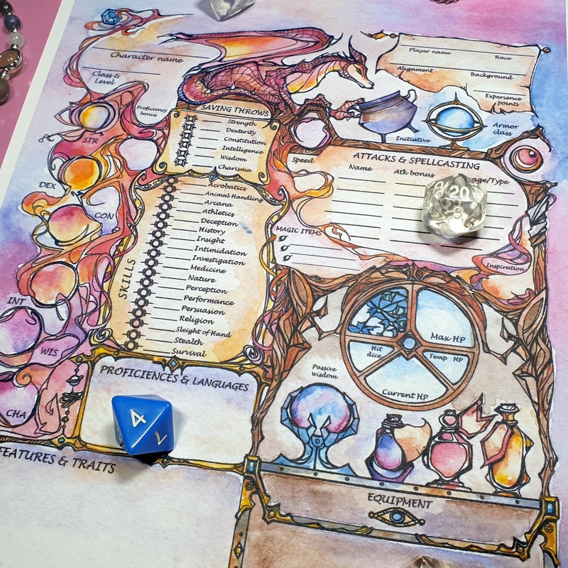 Dnd 5e 2024 character sheet fillable pdf - Etsy Italia