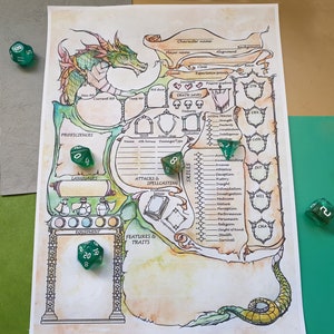 Dnd 5e Dragon Character Sheet / Fillable PDF Digital Download / Dungeon ...