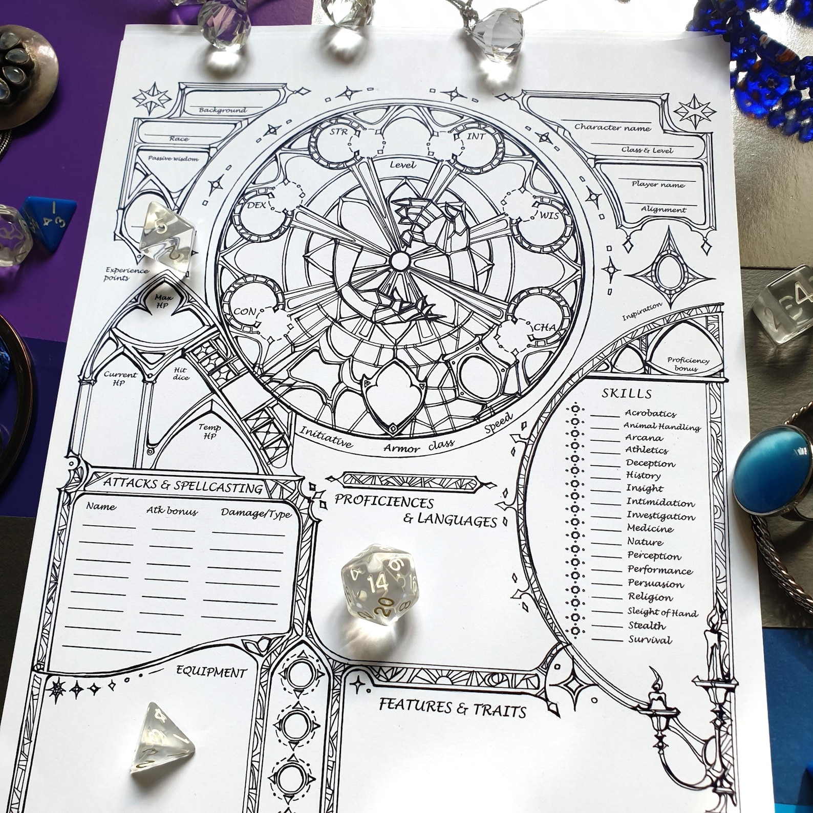 Dnd 5e Cleric Character Sheet / Printable Fillable PDF / Dungeon and ...